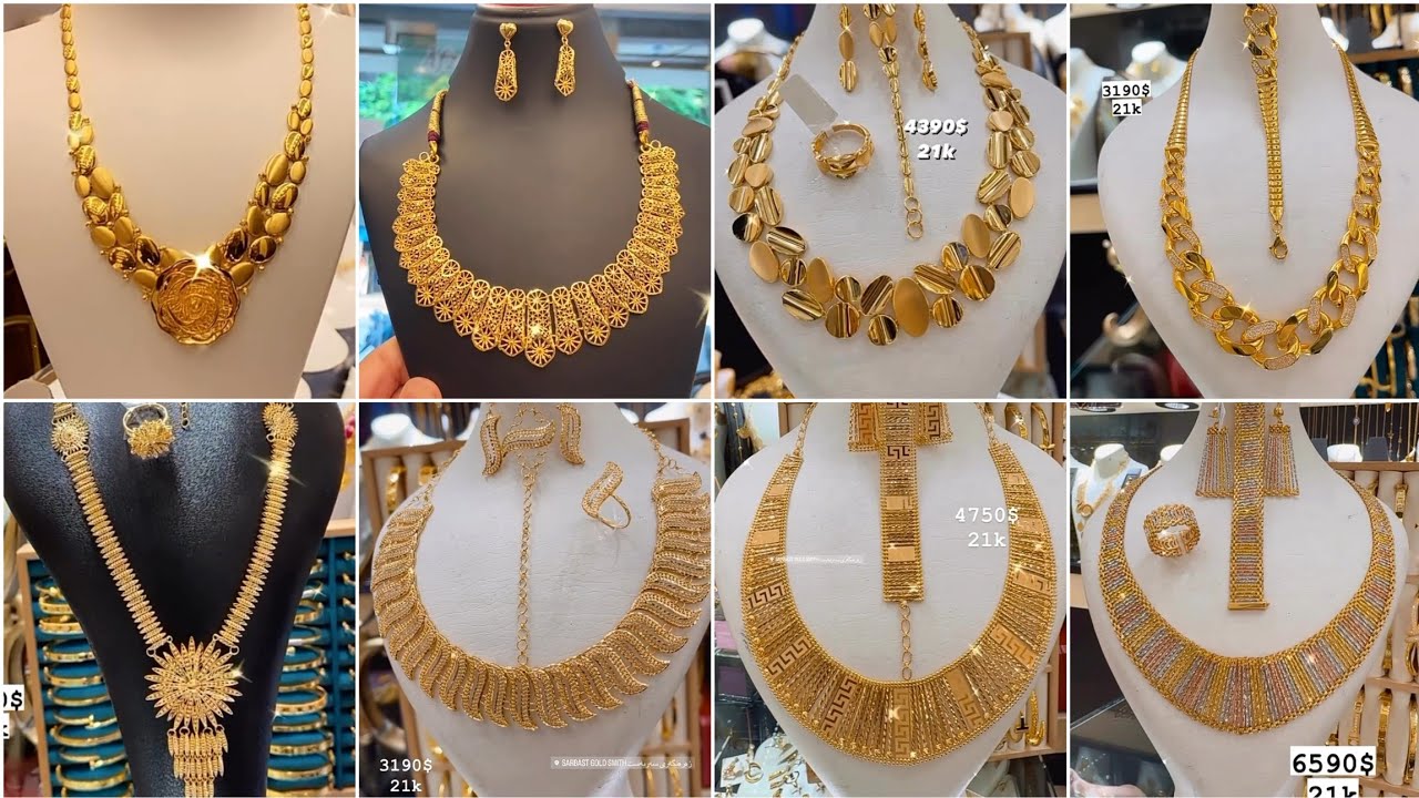 Latest Arabic Gold Necklace Set|fancy gold Necklace Set|Royal Gold ...