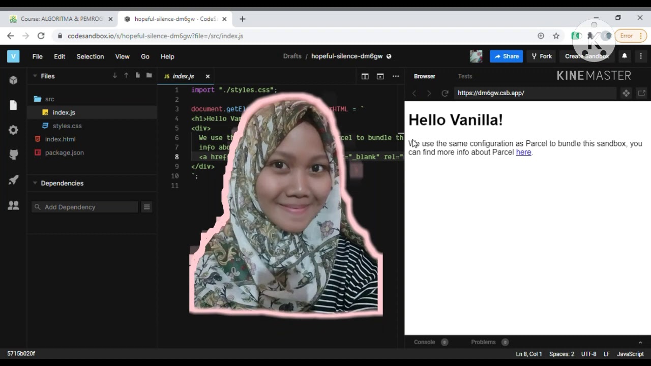 operasi hitung pada javascript di codesandbox - YouTube