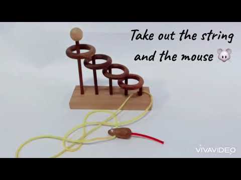 RELEASE MY MOUSE 🐁, a wooden ring and string brainteaser solution by DILEMMA GAMES