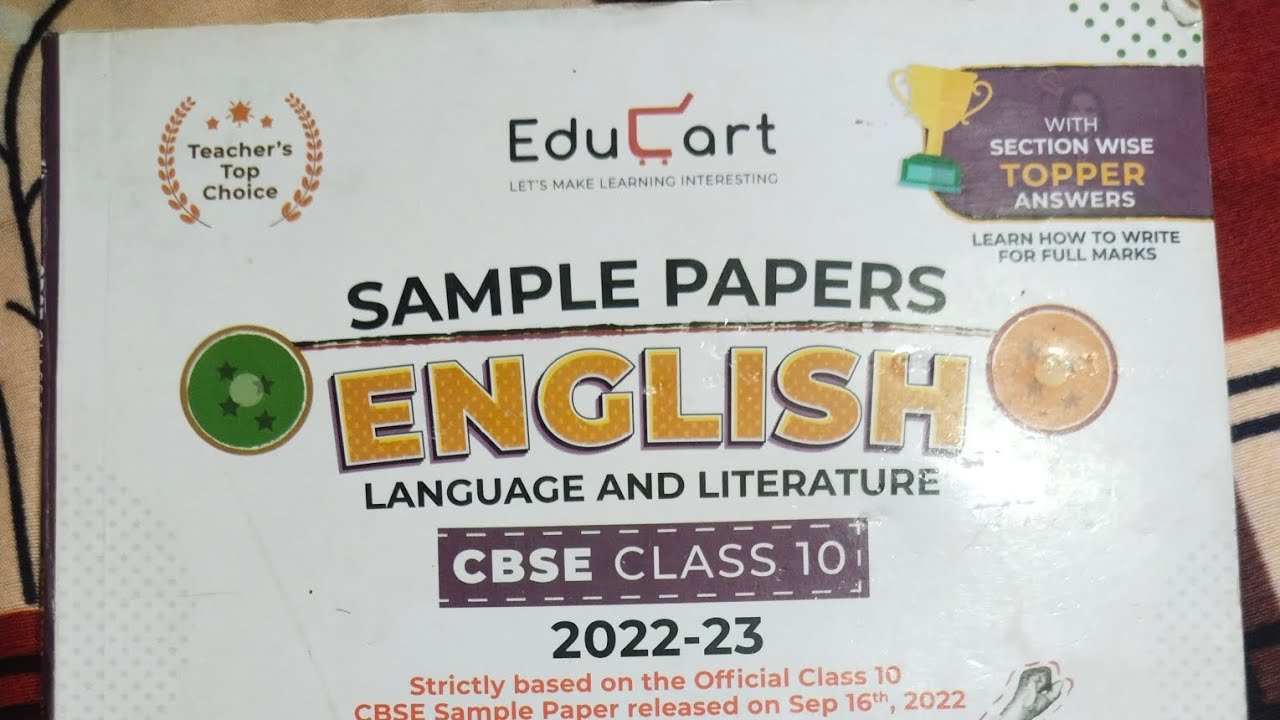 Board Exam English// Sample paper Toppers note//Previous year question ...