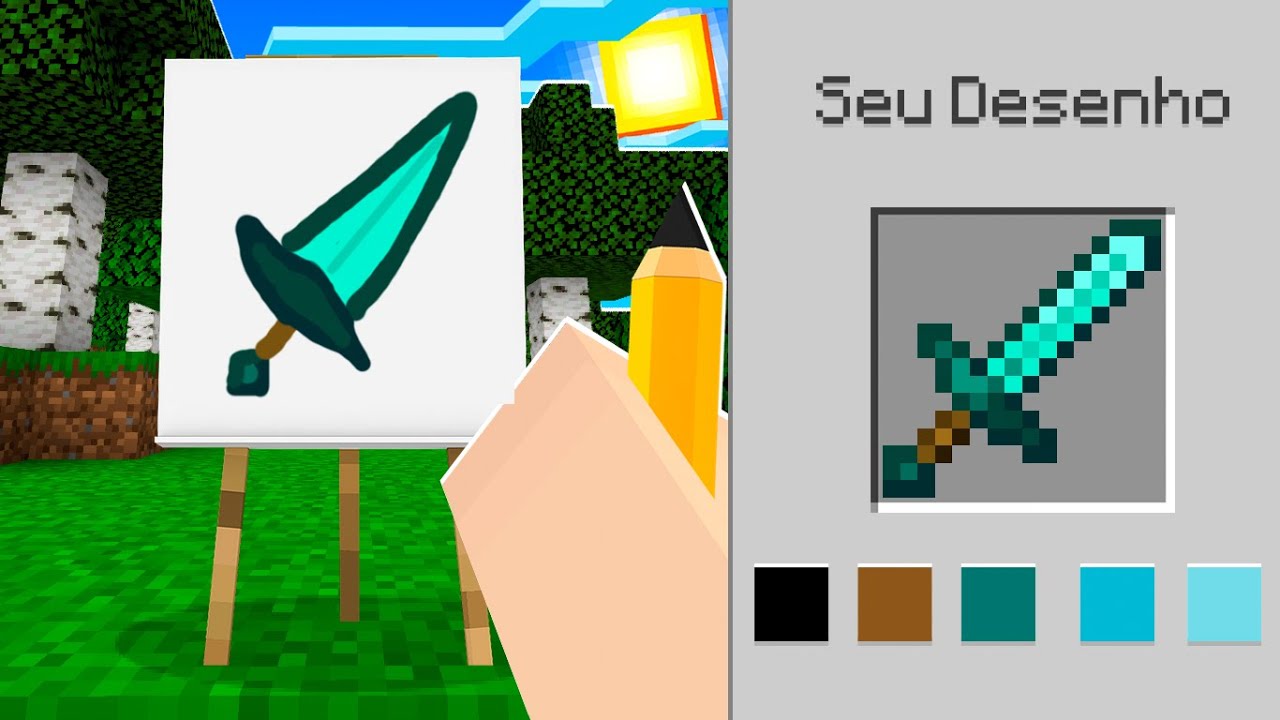 eu desenho e consigo o item no Minecraft - YouTube