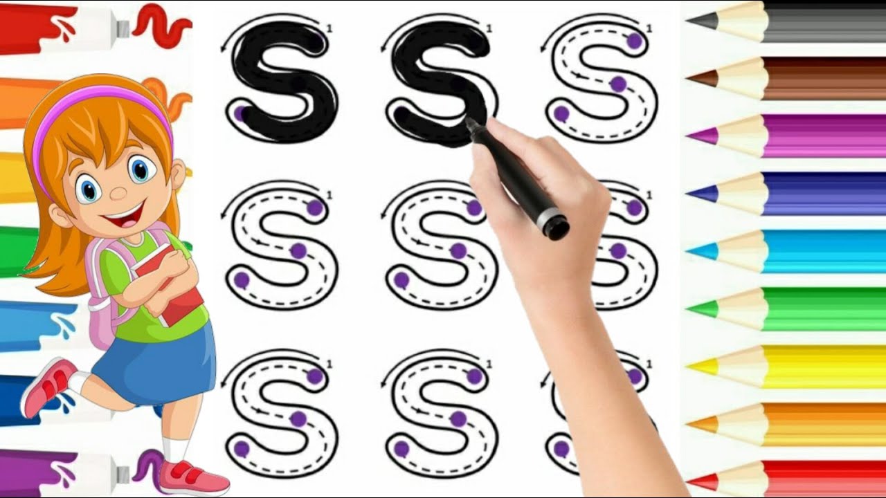 Learn to write lowercase letter s with Happy brain kids learning | how ...