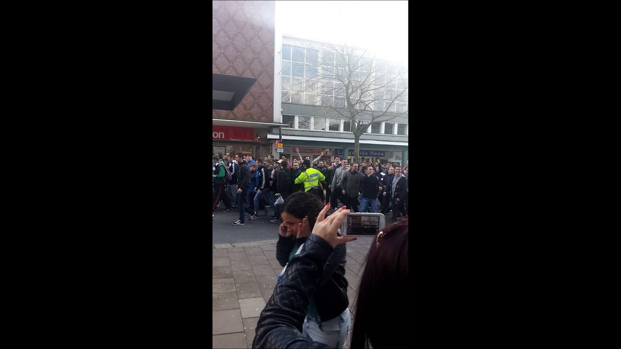 Plymouth fans tearing it up in exeter - YouTube