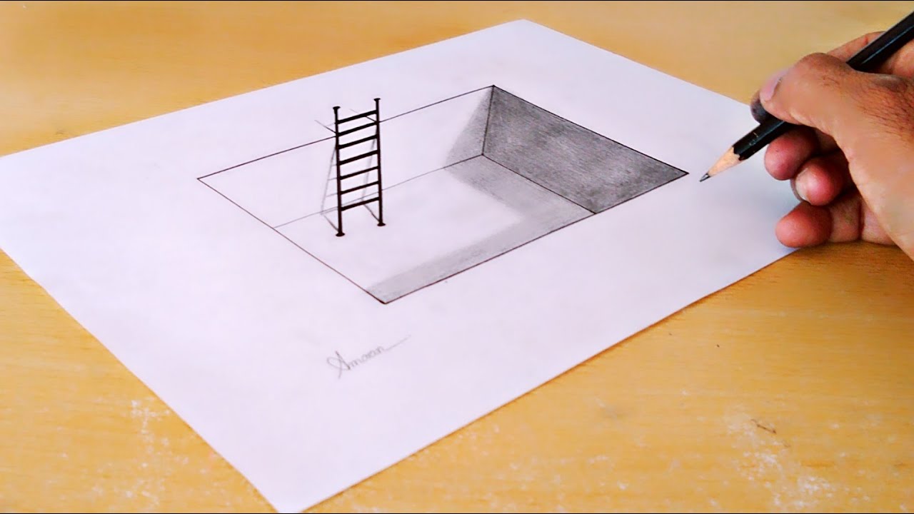 how to draw an optical illusion | 3D trick art | pencil | Art | Video ...