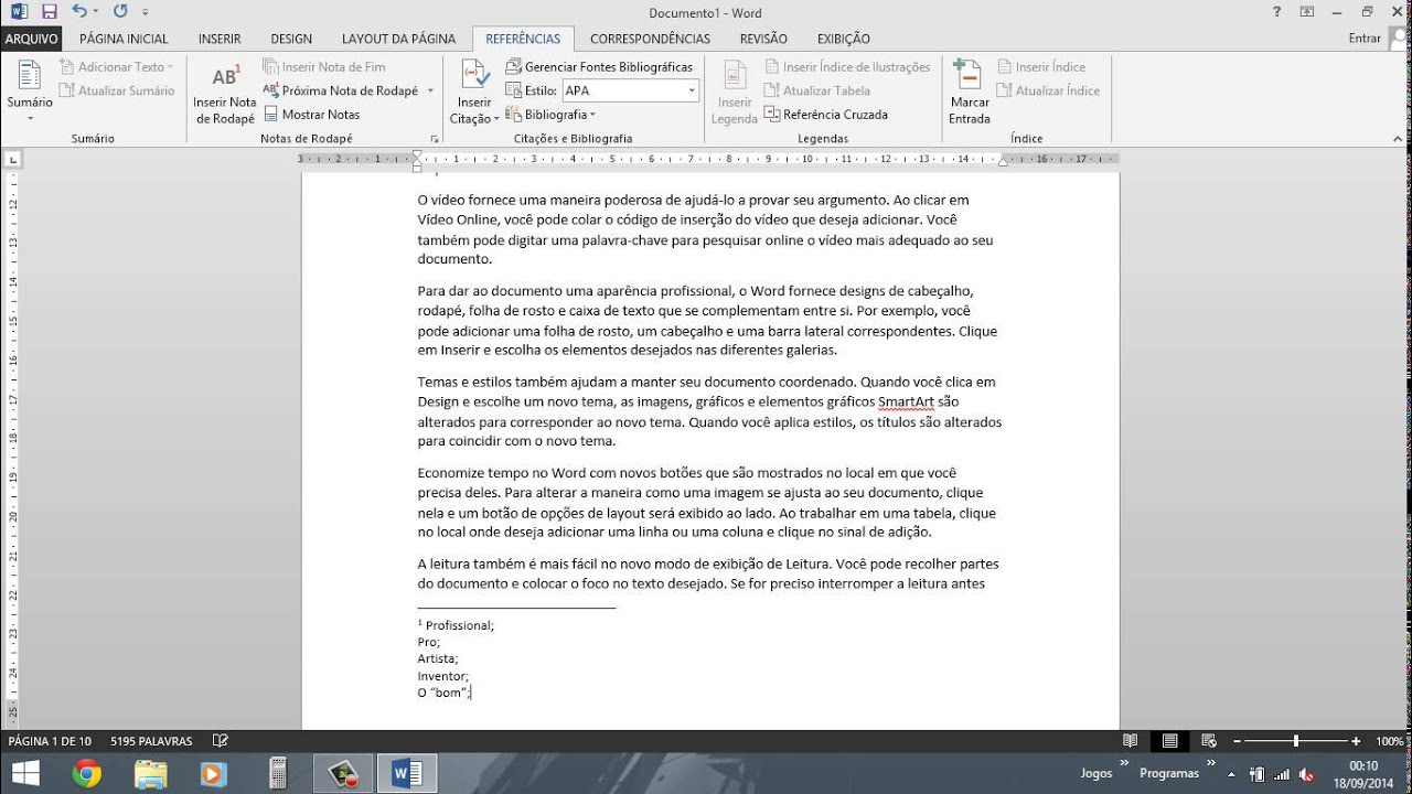 Como inserir notas de rodapé corretamente no Word - YouTube
