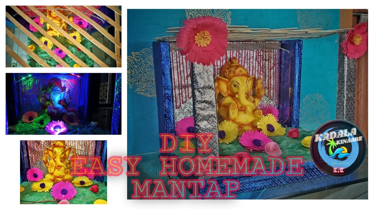 DIY | HOMEMADE EASY MANTAP | BEAUTIFUL POOJA DECORATION IDEA FOR INDIAN ...