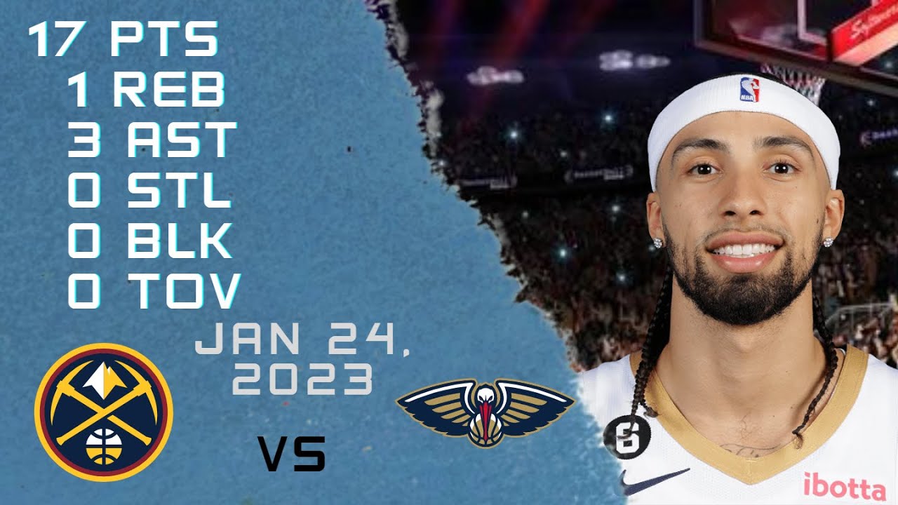Jose Alvarado NBA Player Highlights 24-01-2023 PELICANS vs NUGGETS ...