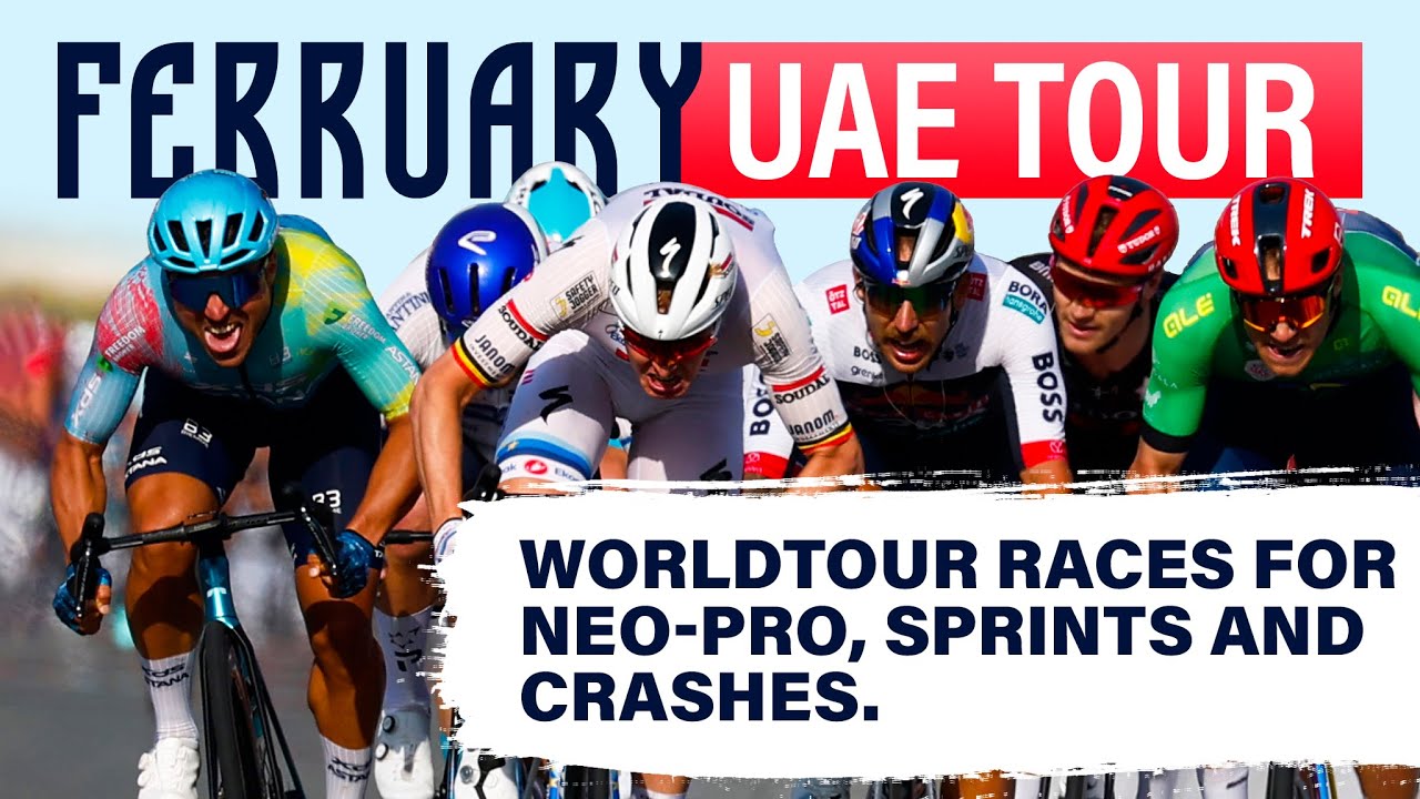 UAE Tour, World tour races for Neo Pro, sprints and crashes - YouTube