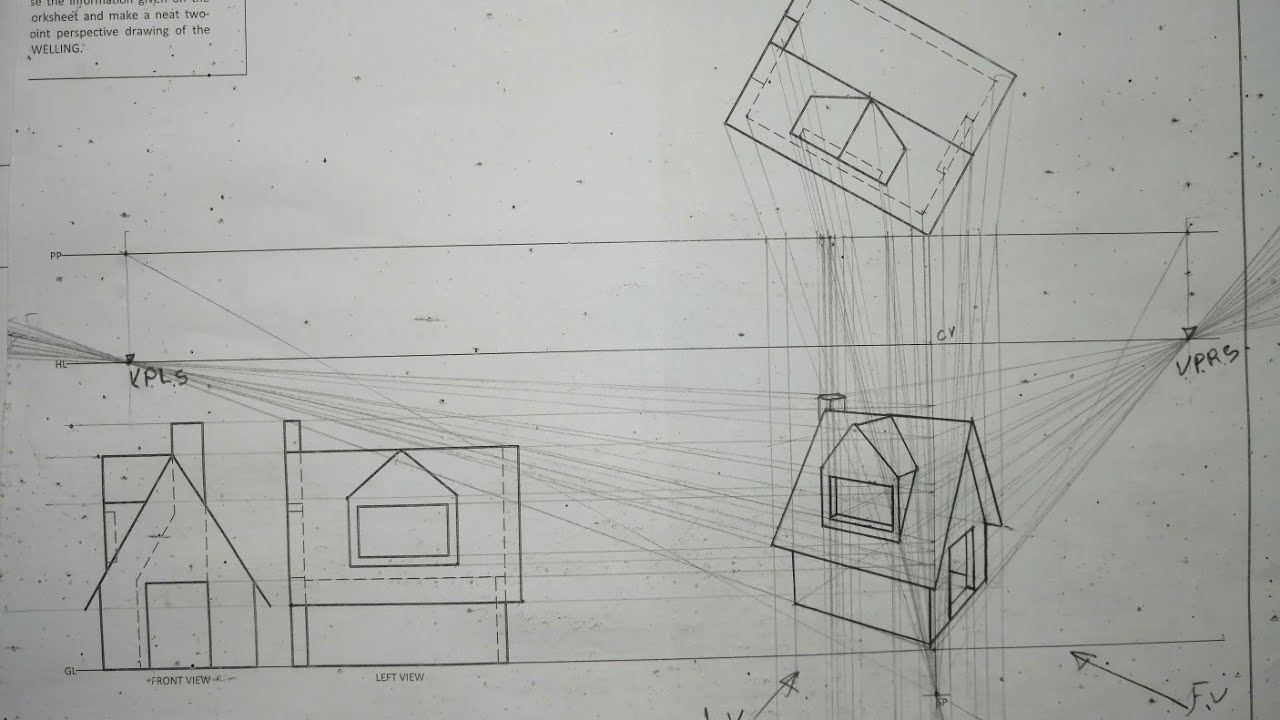 Engineering Graphic and Design/Grade 11 two points Perspective Drawing ...
