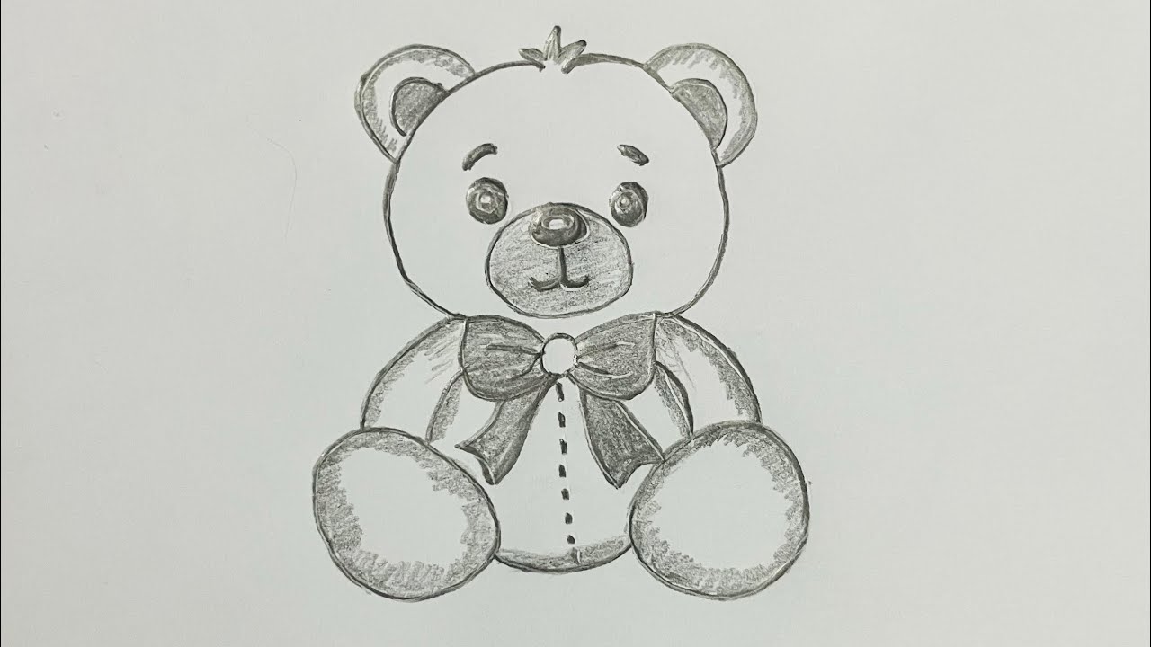 How to Draw a Teddy Bear | Easy and Cute Drawing for Kids and Beginners ...