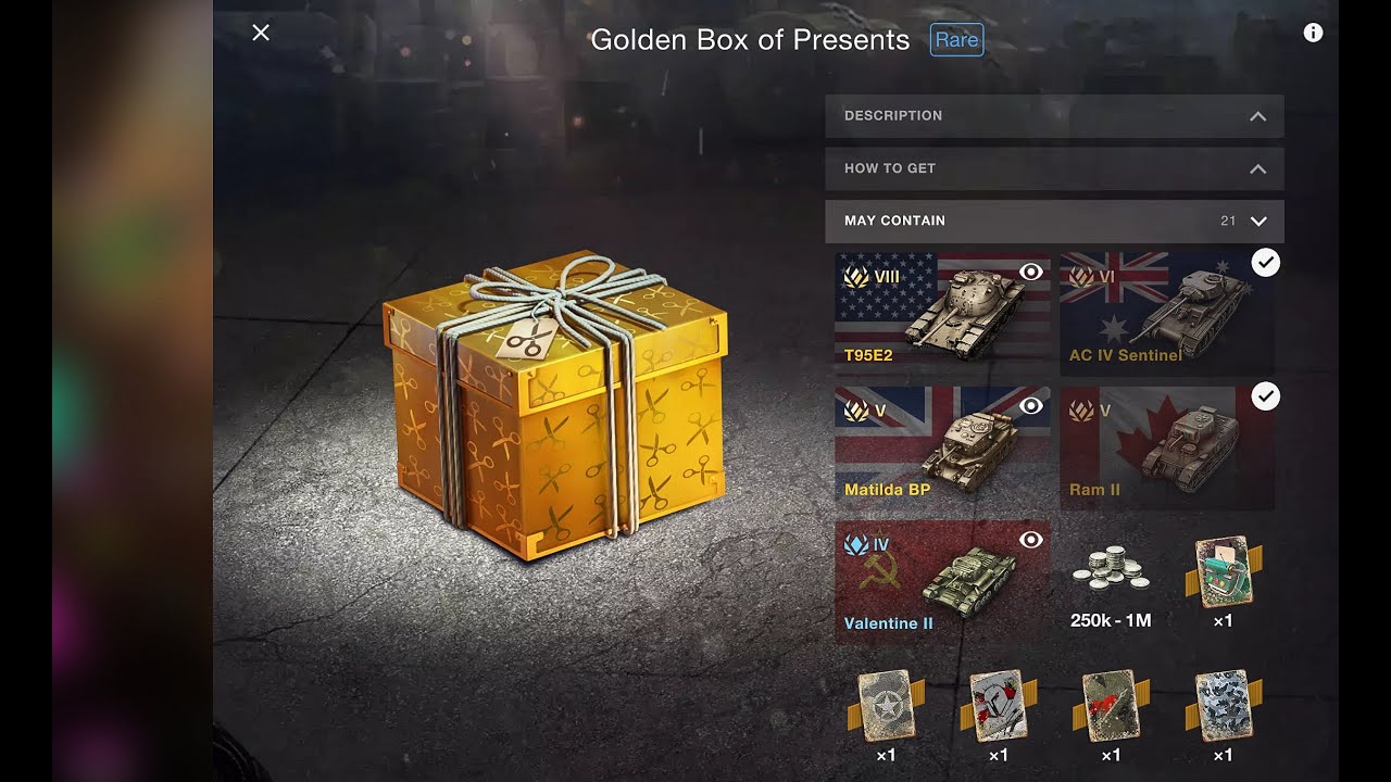 WoT Blitz Golden Box of Presents - YouTube