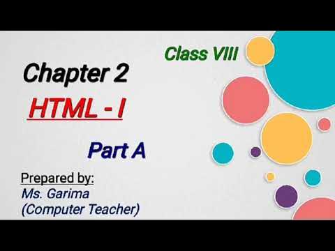 Chapter 2 || HTML-I (Part A) || DAV Board || Class VIII || Computer ...