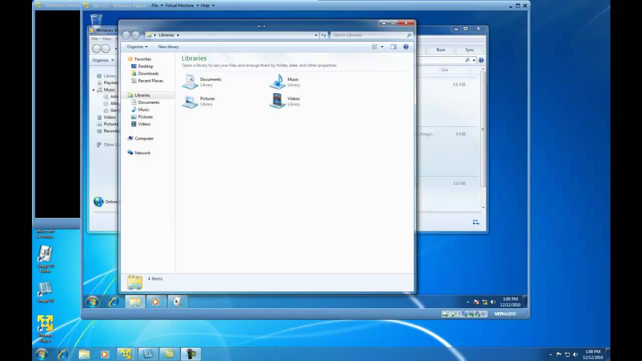 Windows 7 Aero using VMWare Player - YouTube