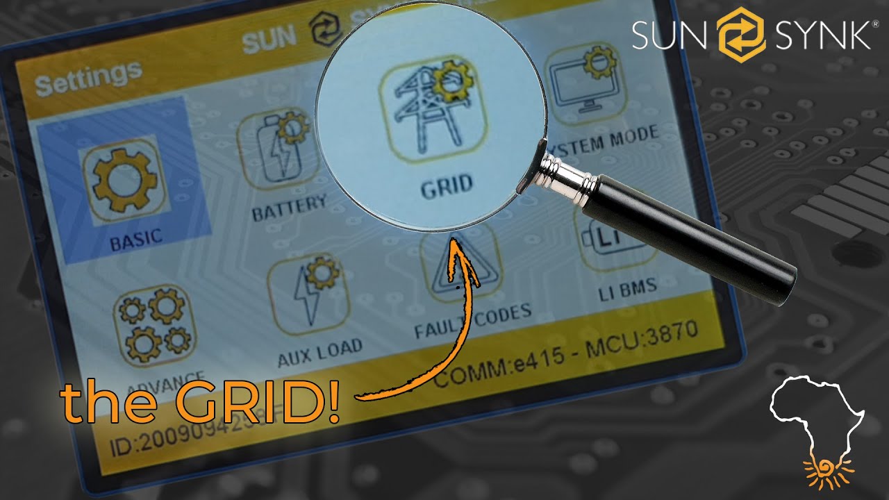 Sunsynk Grid setting - YouTube