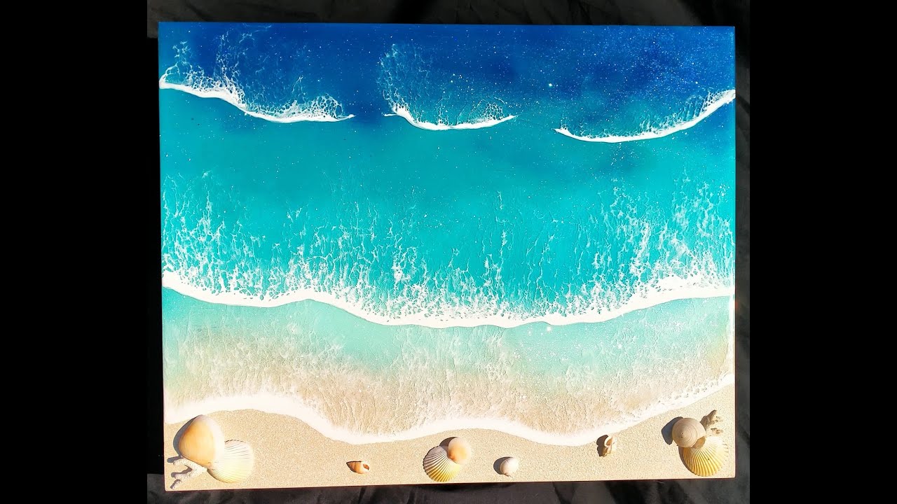 32-Gorgeous tropical resin beach scene using spray paints - YouTube