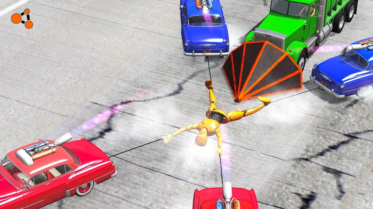 Beamng drive - Funny Rope Crashes #4 - YouTube