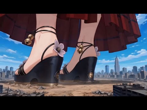 Giantess Growth animation anime fight