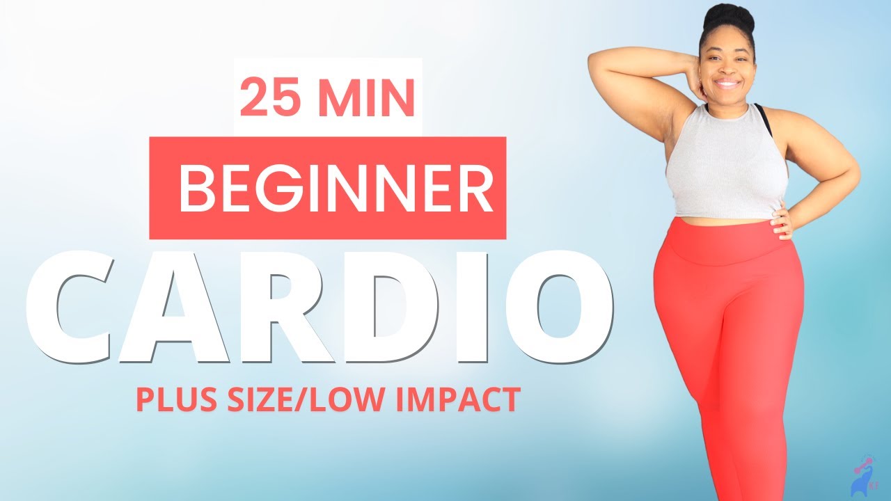 PLUS SIZE BEGINNER 25 MIN CARDIO WORKOUT AT HOME| Low Impact, No Equipment, No Jumping, No ...