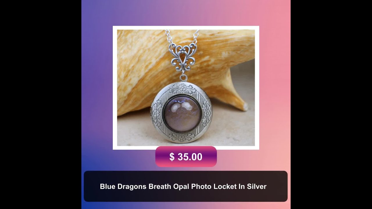 Blue Dragons Breath Opal Photo Locket In Silver - YouTube