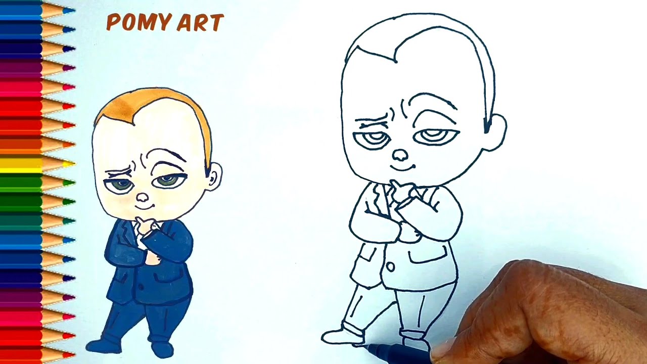 Draw Boss Baby Easy Step by Step | How to Draw Boss baby 2 | Cute Boss ...