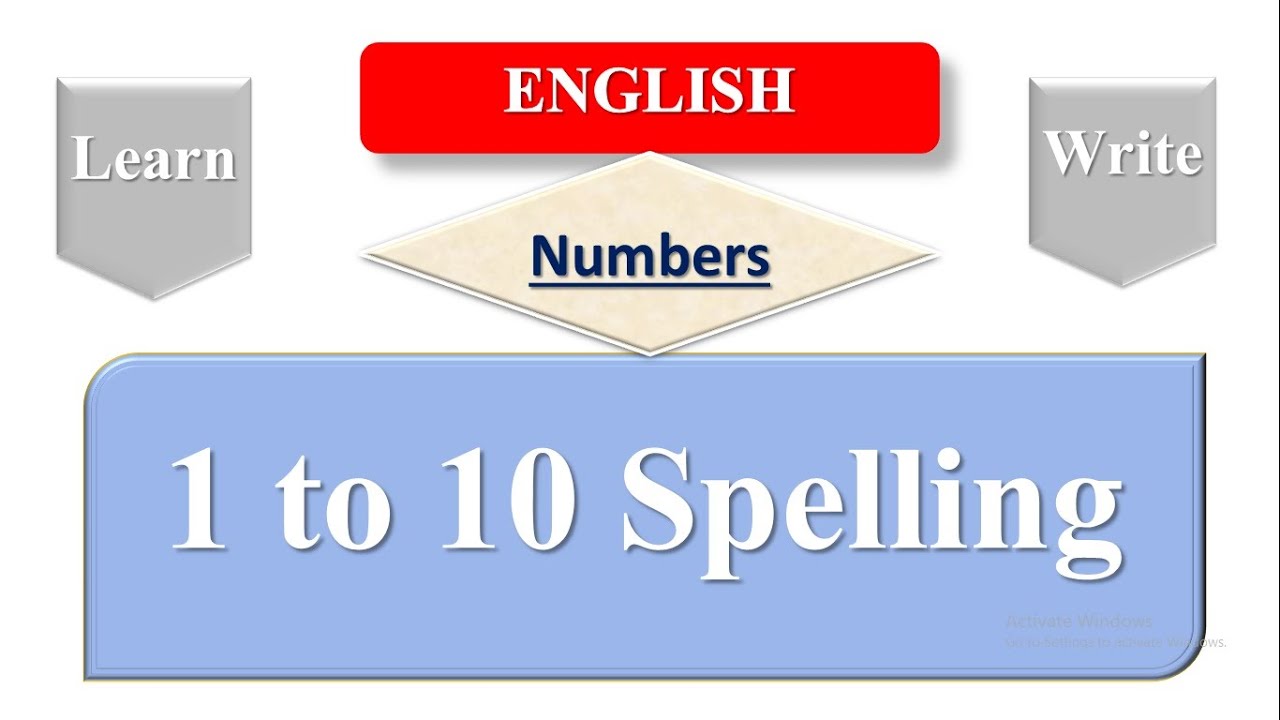 1 TO 10 , ONE TO TEN ENGLISH NUMBER SPELLING - YouTube