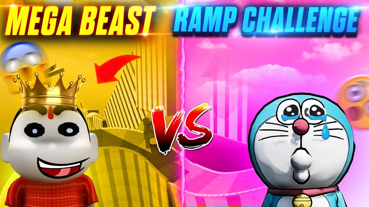 Mega Beast Ramp Challenge With Shinchan Doraemon & Nobita😱 Full Fun🤣 # ...