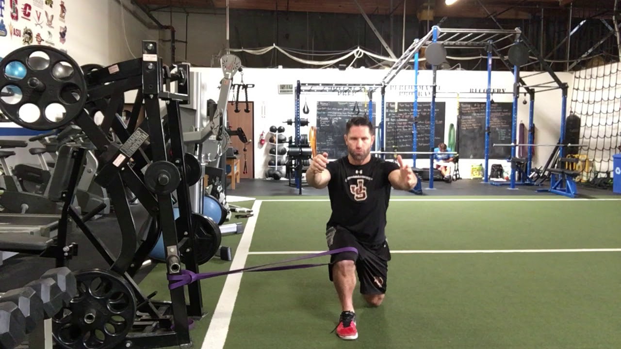 Adductor Band Reverse Lunge - YouTube