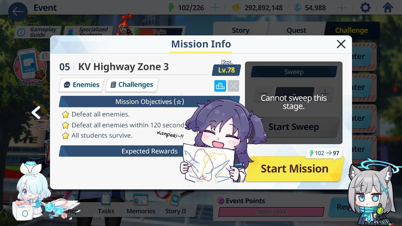 Day 54 - Blue Archive: Schale's Happy Valentine Patrol Challenge 5 KV ...