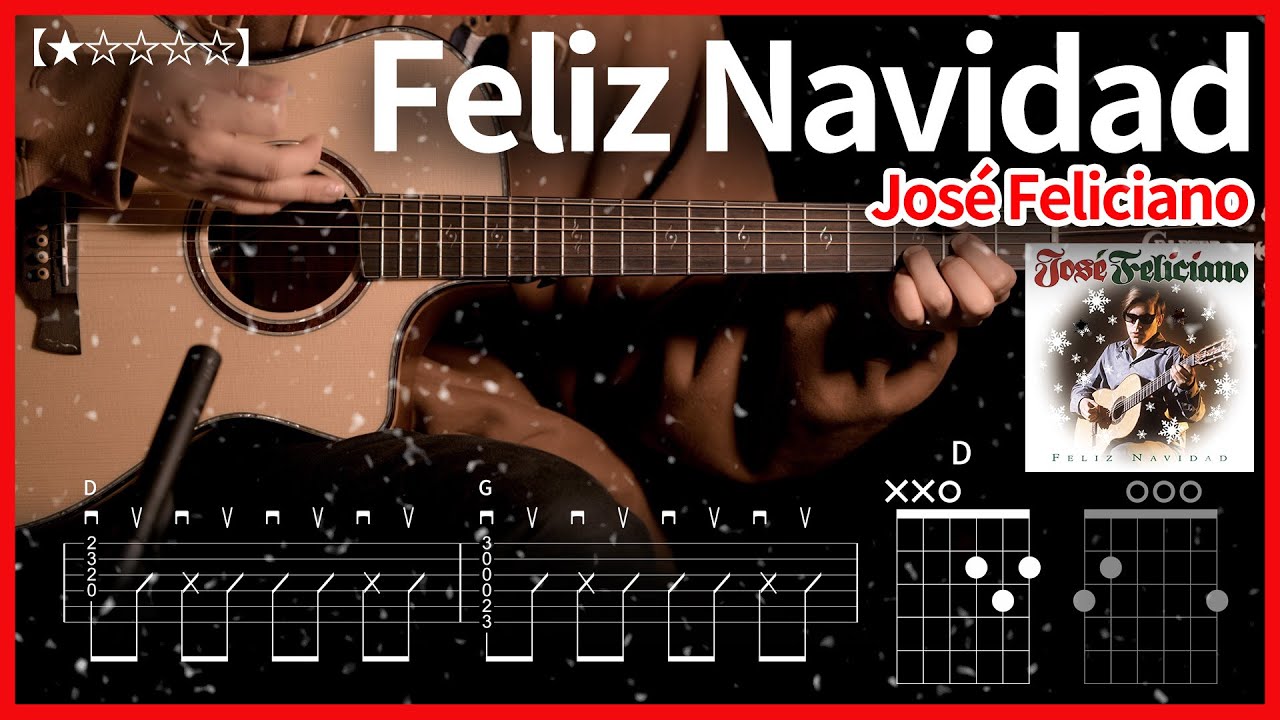 721.[캐롤송]José Feliciano - Feliz Navidad 기타커버【★☆☆☆☆】 | Guitar tutorial ...