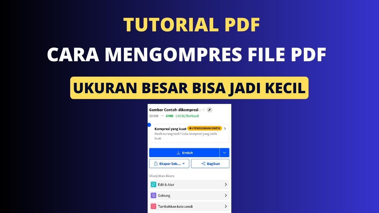 Cara Mengompres File PDF yang Ukurannya Besar - YouTube