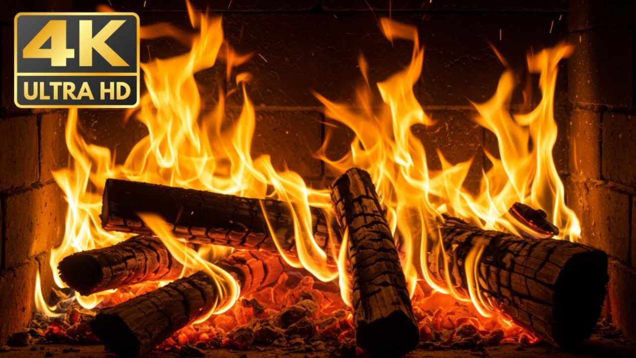 🔥 Cozy Fireplace with Crackling Flames and Relaxing Fire Sounds for ...