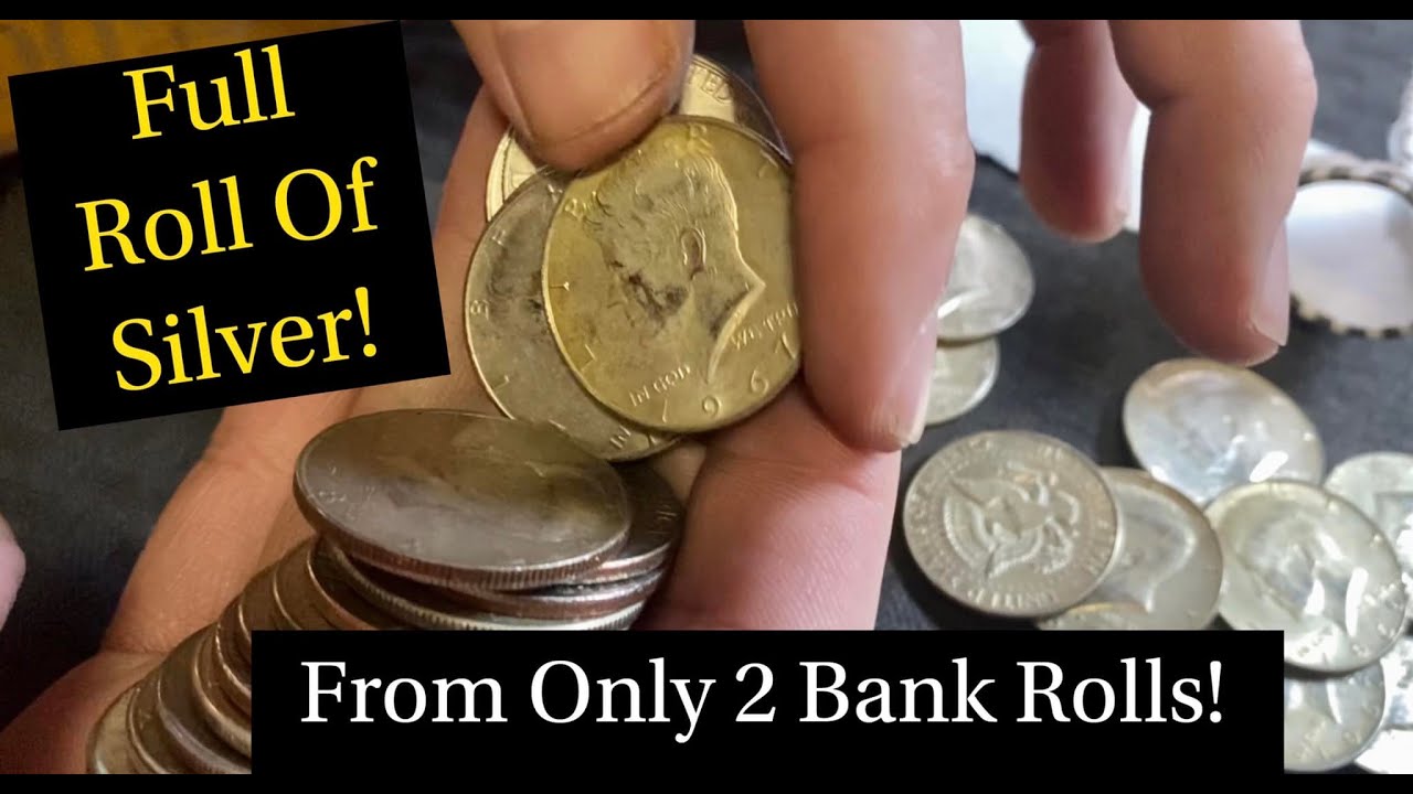 FULL ROLL OF SILVER! Unbelievable Bank Rolls Of Half Dollars! - YouTube