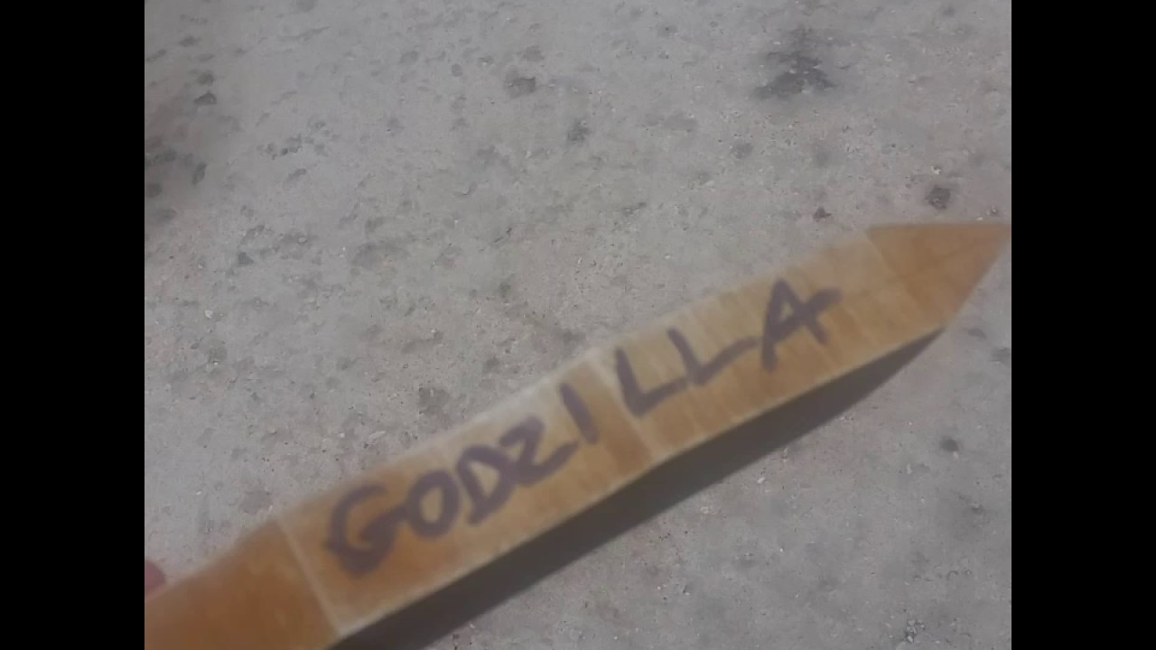 Knife with 26,5 mm Uddeholm Caldie tool steel. Named Godzilla. - YouTube