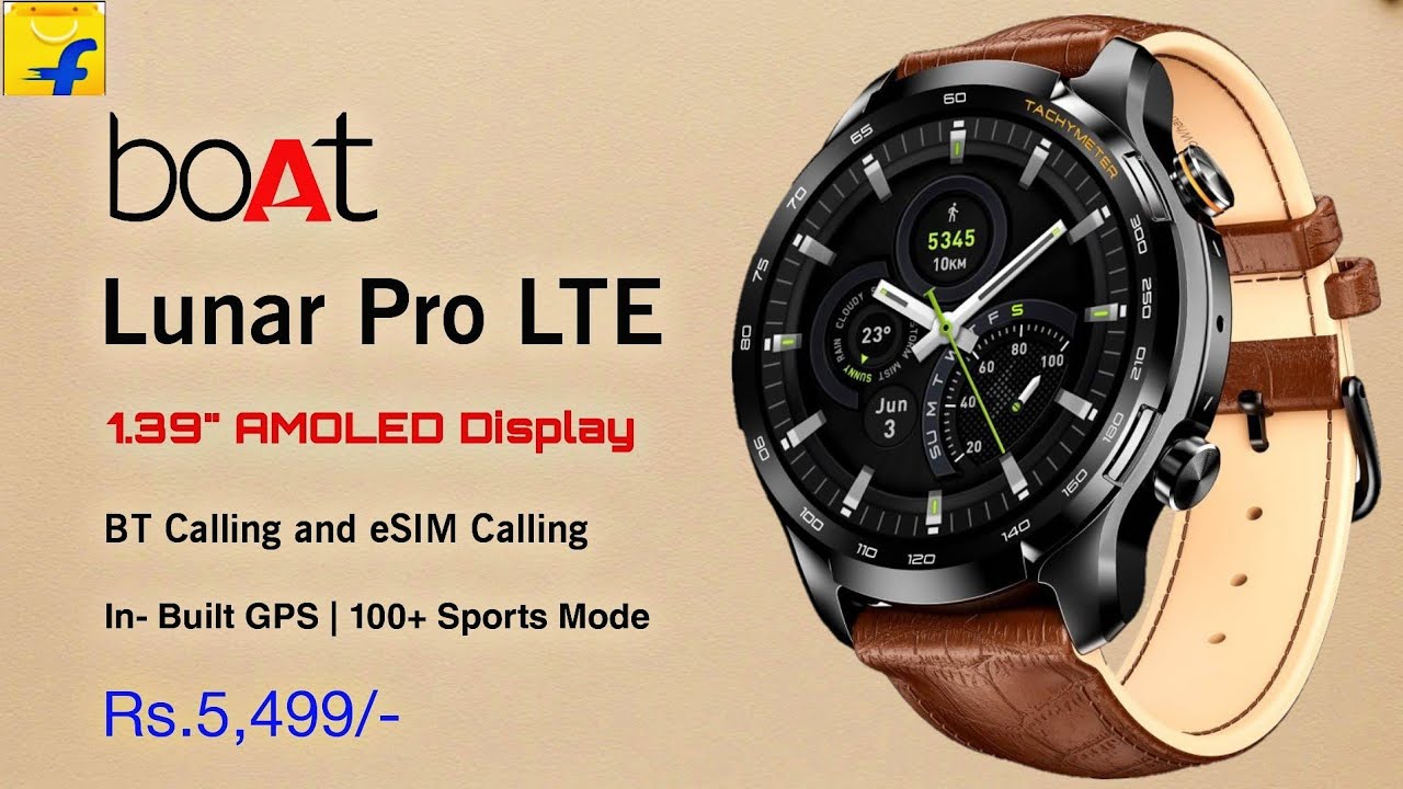 Boat Lunar Pro LTE Smartwatch | eSIM Support | Built-in GPS | 1.39 ...