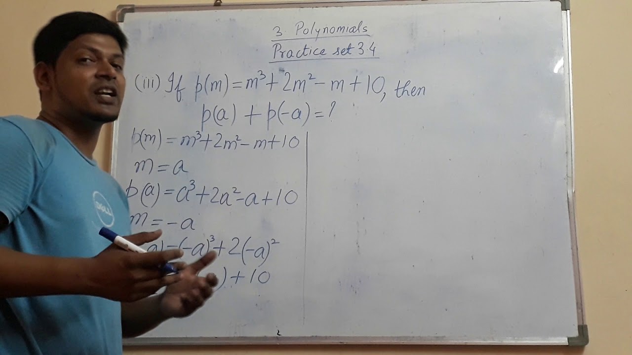 Std IX; Sub: Algebra (Maths I); Chapter 3: Polynomials; Practice set 3. ...