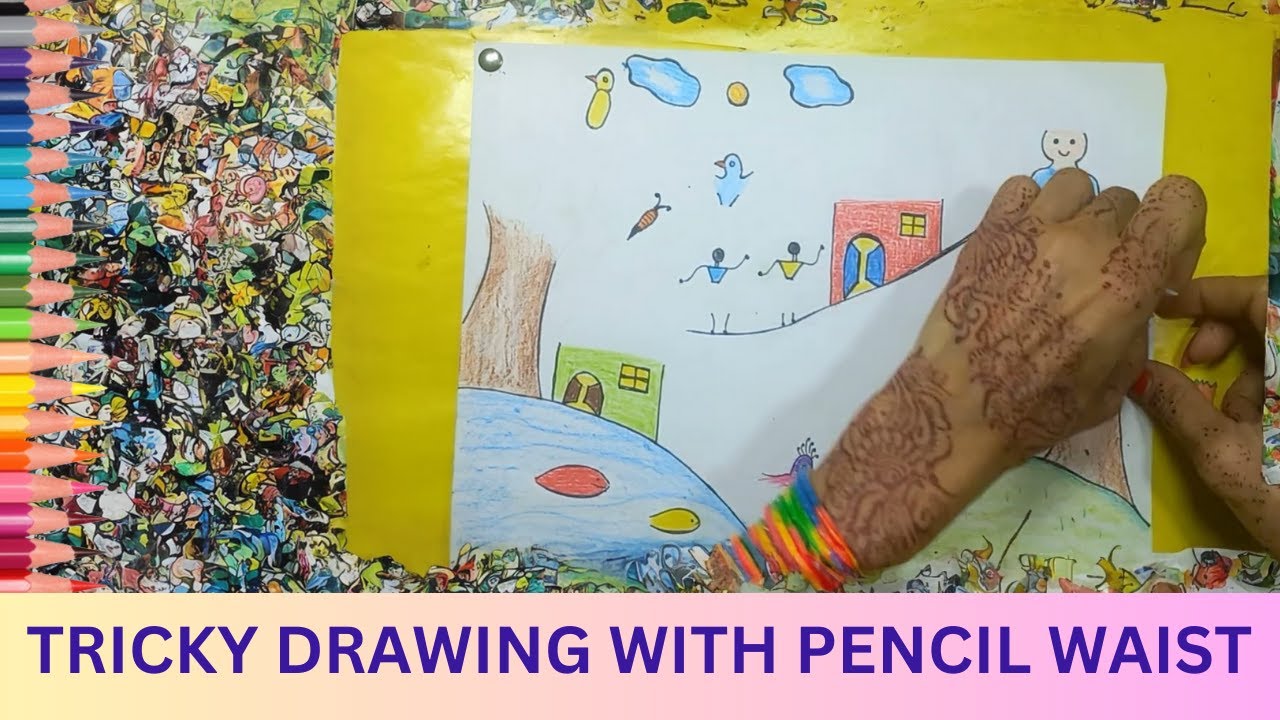 Draw Pencil drawing shopner drawing trick for kids - YouTube