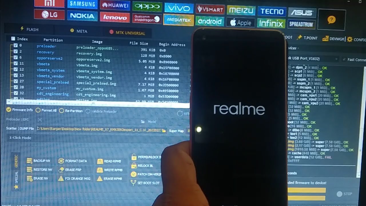 Realme X7 5G (RMX3092) Flashing Unlock Tool & Realme X7 5G Hang / Logo ...