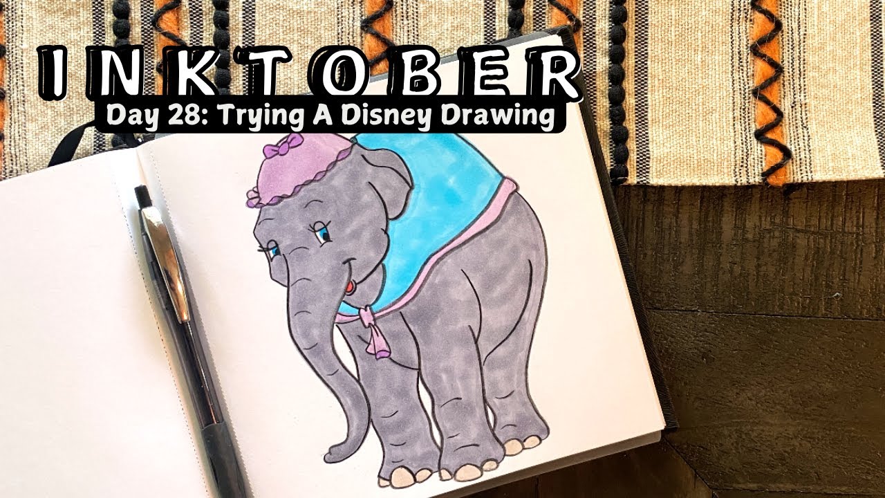 Inktober 2024 Day 28: Jumbo Prompt | Speed Drawing a Disney Character ...