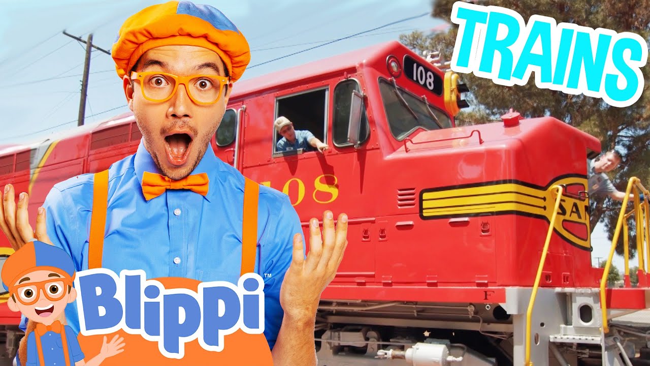 Learn About Big Colorful Trains with Blippi! | Vehicles for children ...