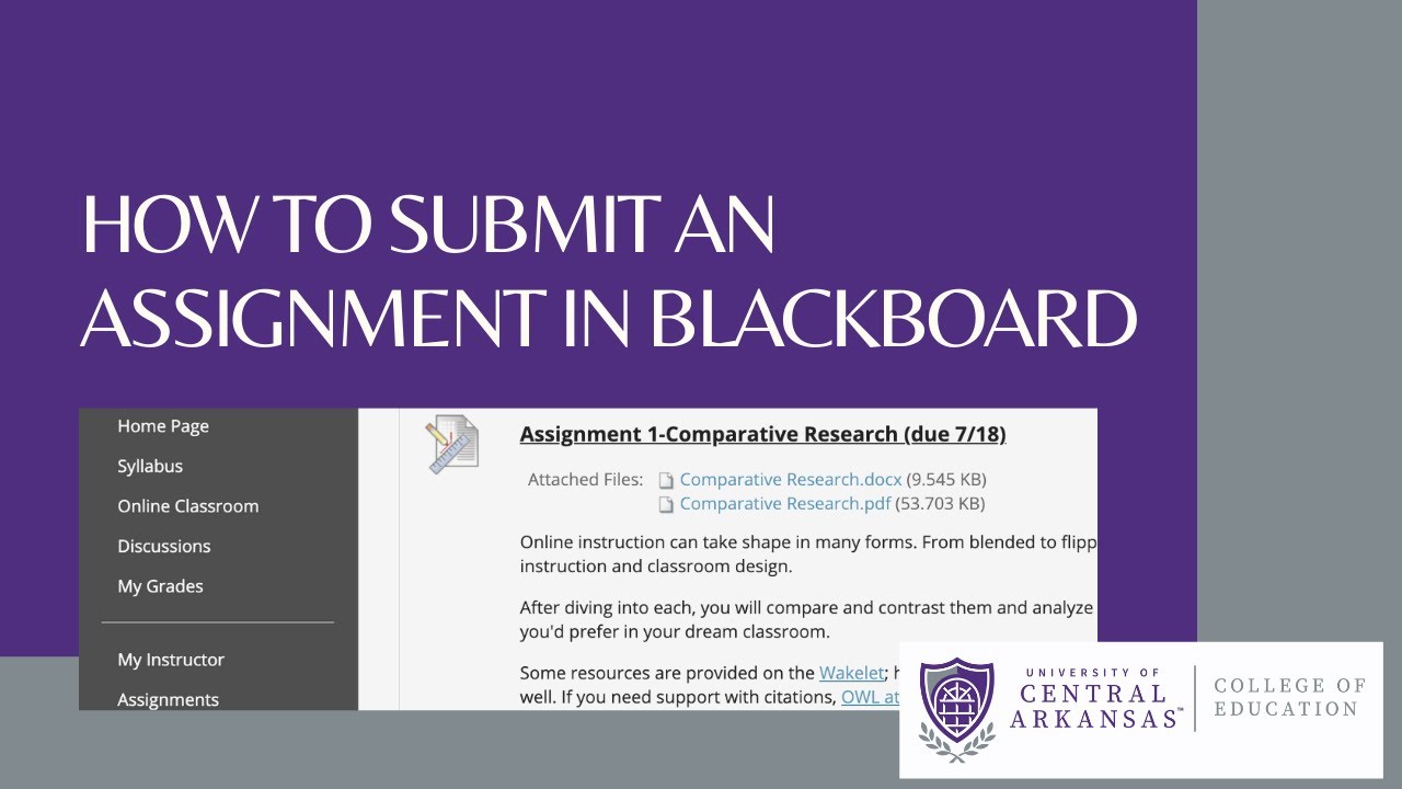 How to Submit an Assignment on Blackboard - YouTube