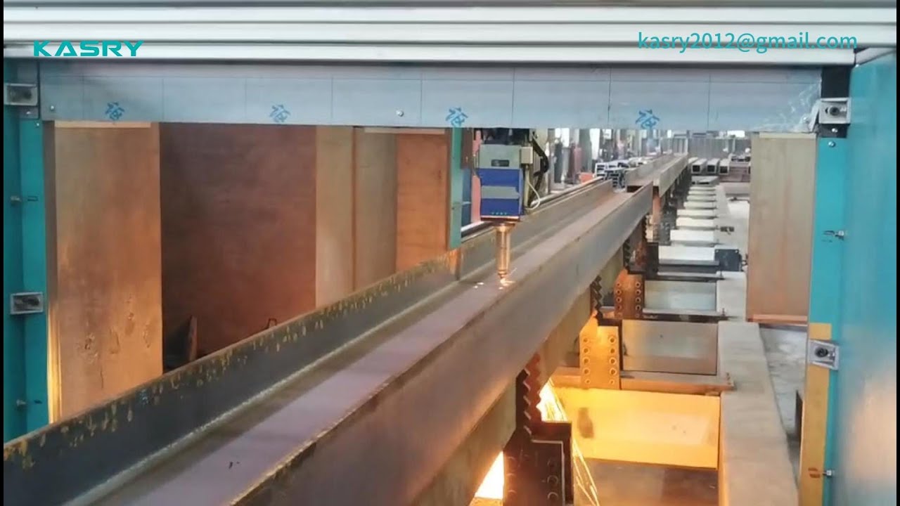 h beam plasma cutting for steel structure - YouTube