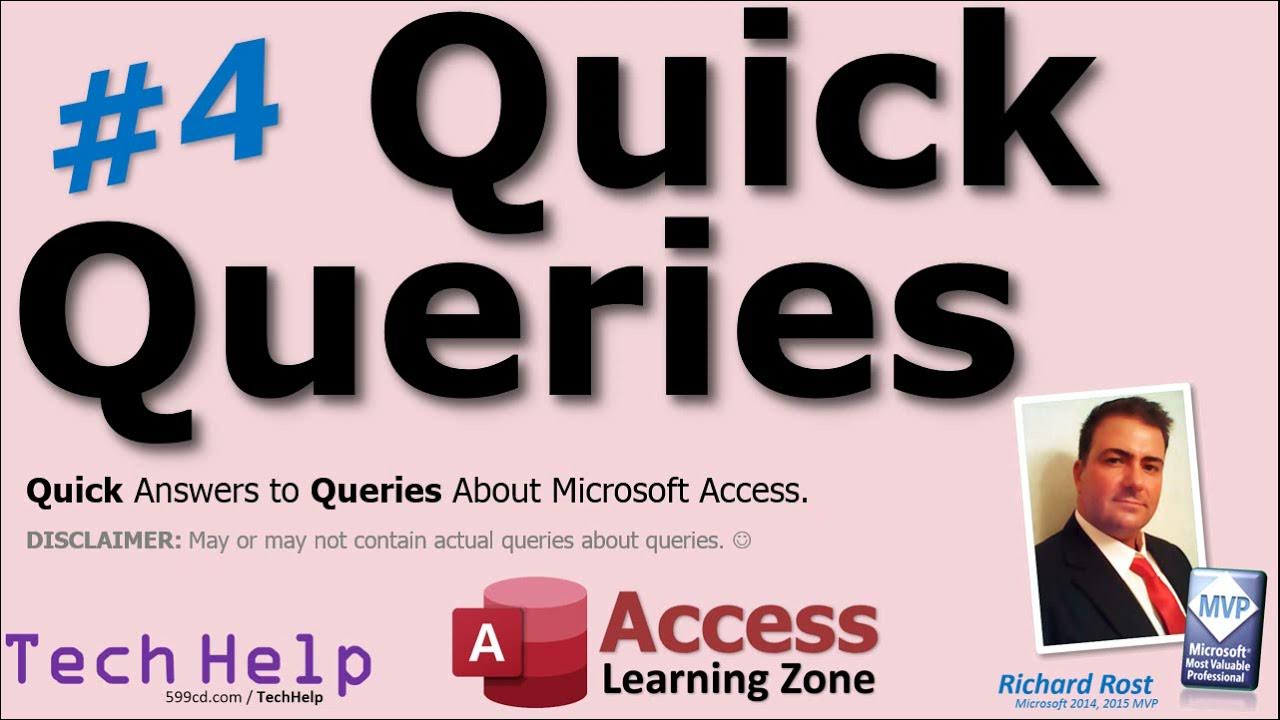 Microsoft Access TechHelp Quick Queries #4 - Quote - Invoice, Building Database at Work, Find ...