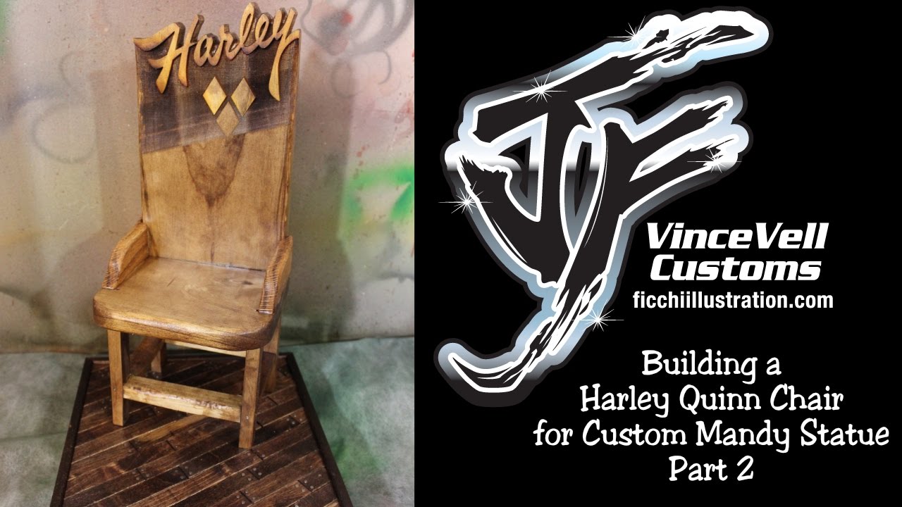 Building a Harley Quinn Chair for Custom Mandy Statue Part 2 - YouTube