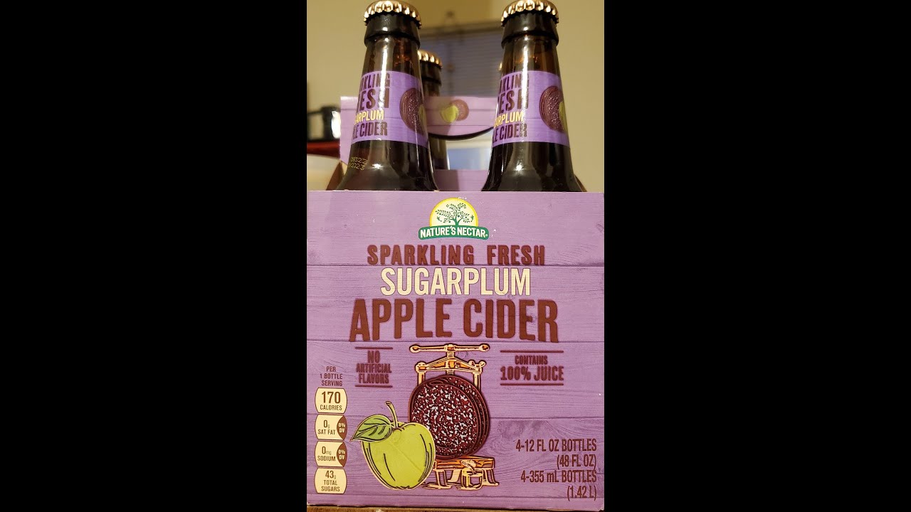 Nature's Nectar Sparkling Fresh Sugarplum Apple Cider Review - YouTube