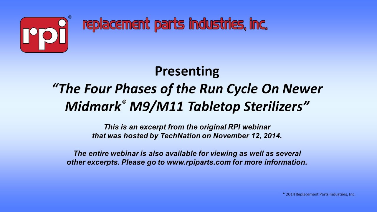 The 4 Phases of the Run Cycle on Newer Midmark® M9 & M11 Tabletop ...
