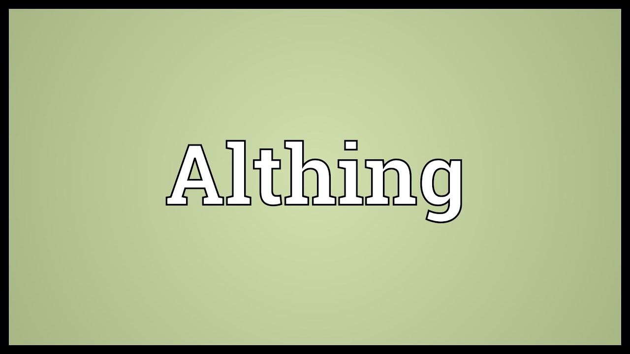 Althing Meaning - YouTube