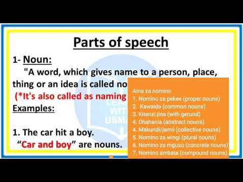 Nomino ni nini? Aina za nomino #nouns #nountypes - YouTube