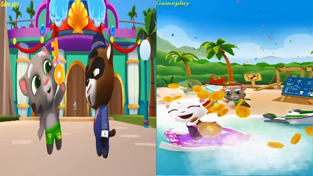 Talking Tom Jetski 2 VS Talking Tom Pool Android Gameplay - YouTube