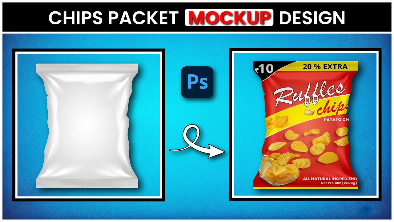 How to Create Chips Packet Mockup Design in Photoshop | Mockup Design ...