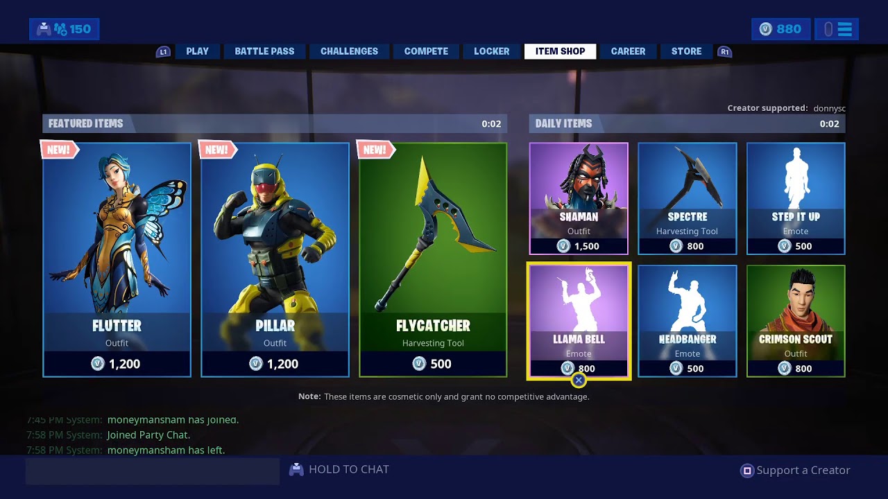 Fortnite live item shop - YouTube